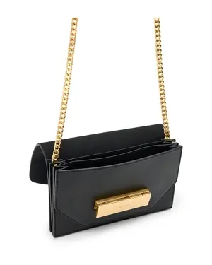 ALLSAINTS Etta Small Leather Clutch Bag - Black