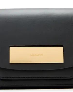 ALLSAINTS Etta Small Leather Clutch Bag - Black