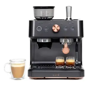 GE APPLIANCES Cafe Bellissimo Semi Automatic Espresso Machine + Frother - Matte Black