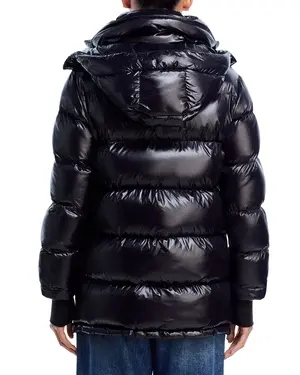Aqua Oversized Puffer Mid-length Coat