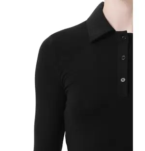 AGOLDE Amos Polo Collar Top - Black