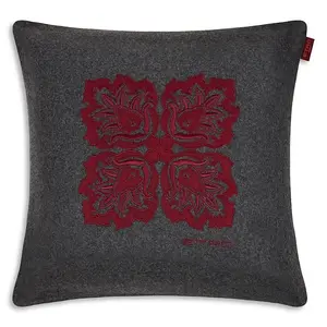 Etro Wool Loto Embroidered Decorative Pillow, 18 X 18 - Smoke Grey