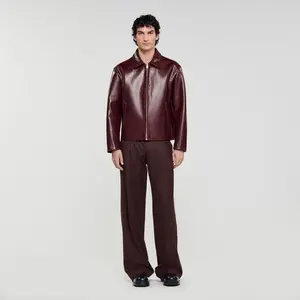 Sandro Classic Zip-up Leather Jacket