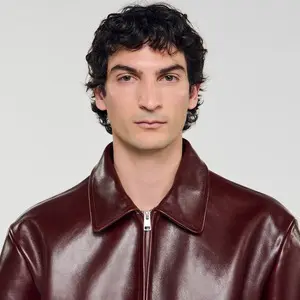 Sandro Classic Zip-up Leather Jacket