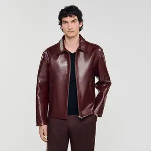 Sandro Classic Zip-up Leather Jacket