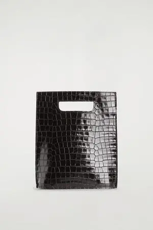 Cos Folio Mini Bag Croc-embossed Leather
