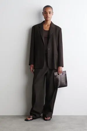 Cos Folio Mini Bag Croc-embossed Leather