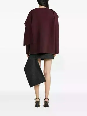 COURREGES Merino Wool Sweater With Integrated Scarf - Red