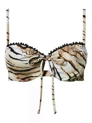 TWINSET Tiger-print Underwire Bikini Top - Neutrals