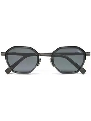 Zegna Hexagon-frame Sunglasses - Grey