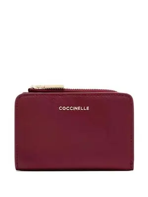 COCCINELLE Metallic Zip-around Leather Wallet - Red