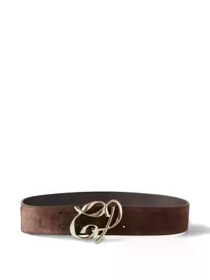 Claudie Pierlot Logo-plaque Suede Belt - Brown