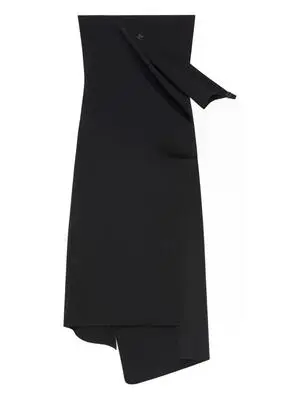 COURREGES Draped Asymmetrical Midi Dress