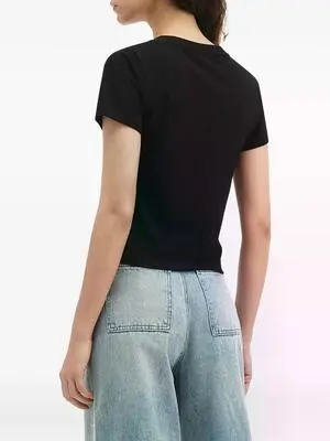CHOCOOLATE Logo-embroidered T-shirt - Black