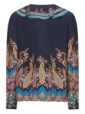 Etro Paisley-print Ruffled Top