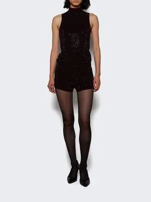 David Koma Rhinestone Embroidered Top - Red
