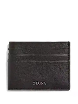 Zegna Leather Card Holder - Brown
