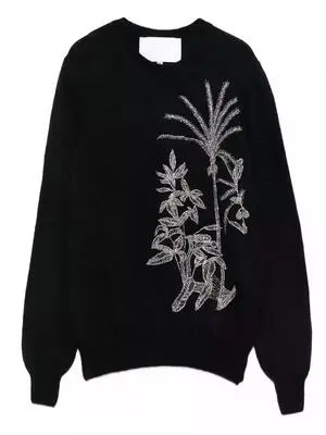 Costarellos Floral-embellished Sweater