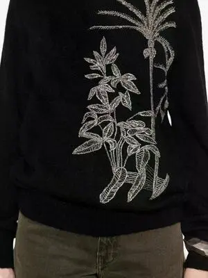Costarellos Floral-embellished Sweater