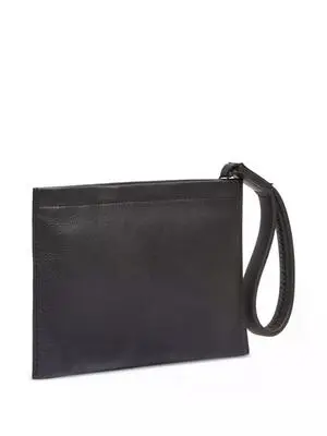 Zegna Leather Clutch With Embossed Logo
