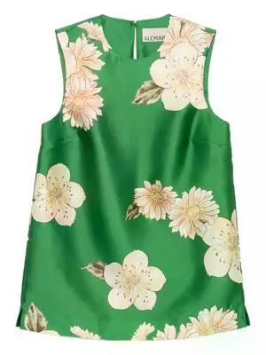 ALEMAIS Floral-print Sleeveless Top - Green