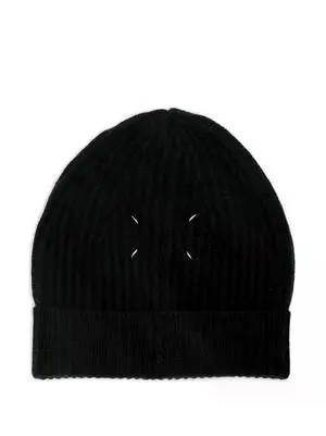 MAISON MARGIELA Ribbed Wool Beanie - Black