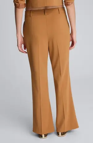 KENNETH COLE Flare Leg Trousers - Rich Umber