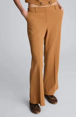KENNETH COLE Flare Leg Trousers - Rich Umber