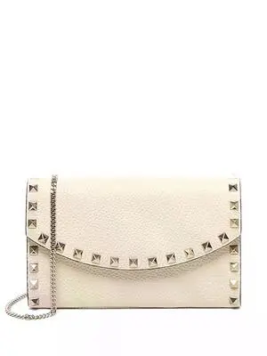 Valentino Garavani Studded Leather Wallet - Neutrals
