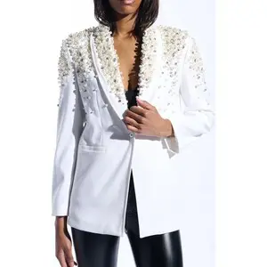 AZALEA WANG Embellished Blazer - White