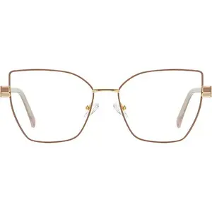 FIFTH & NINTH 56mm Cat Eye Blue Light Blocking Glasses - Rose Beige /clear
