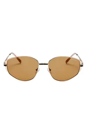 FIFTH & NINTH Chase 62mm Polarized Round Sunglasses - Rose Gold /champagne