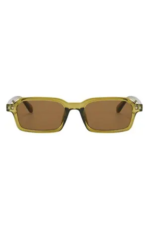 FIFTH & NINTH Cali 49mm Polarized Aviator Sunglasses - Transparent Moss /brown