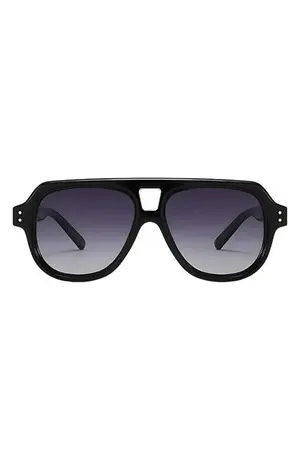FIFTH & NINTH 53mm Polarized Aviator Sunglasses - Black /black