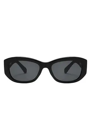 FIFTH & NINTH 55mm Polarized Geometric Sunglasses - Black /black