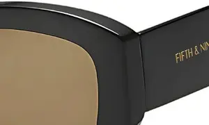 FIFTH & NINTH 55mm Polarized Geometric Sunglasses - Black /brown