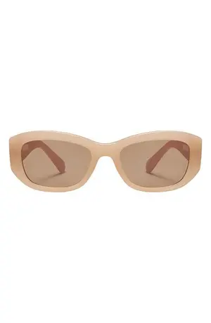 FIFTH & NINTH 55mm Polarized Geometric Sunglasses Transparent Beige /beige