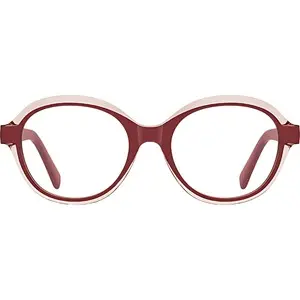 FIFTH & NINTH Hollis Round Blue Light Blocking Eyeglasses - Cranberry /clear