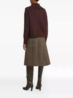 YVES SALOMON High-neck Cashmere Sweater - Red