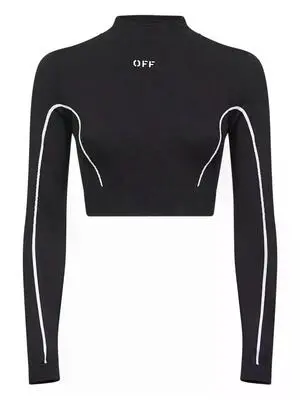 Off-white Cropped Performance Tops For Women