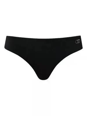 TWINSET Logo-embellished Brazilian Bikini Bottom - Black