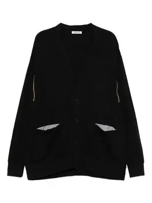 Undercover Zipper-embellished Cotton Cardigan