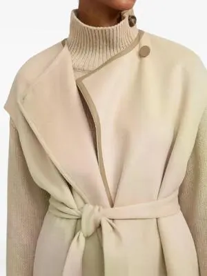 YVES SALOMON Belted Cashmere-blend Cape
