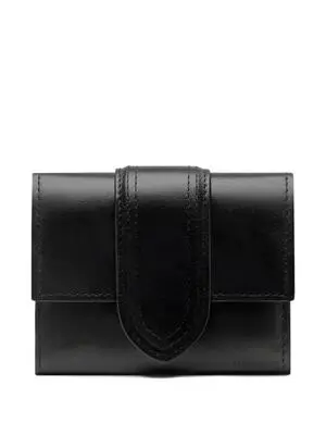 Jacquemus Leather Flap Wallet - Black