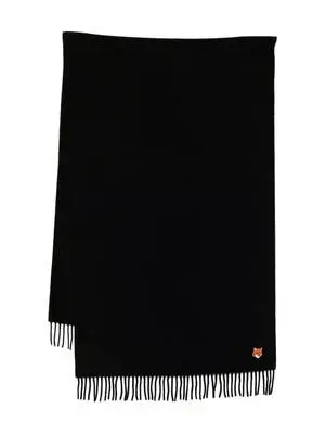 Maison Kitsuné Logo-embroidered Scarf Black
