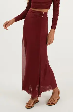VIX PAULA HERMANNY Amira Cover-up Maxi Skirt - Red