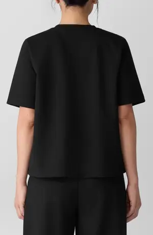 Eileen Fisher Crewneck Ponte T-shirt - Black