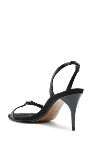 Schutz Aurora Mid Heel Slingback Sandal - Black