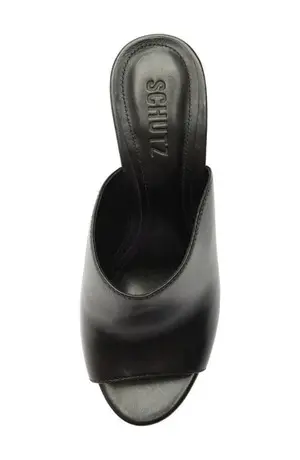 Schutz Esme Leather Slide Sandal - Black