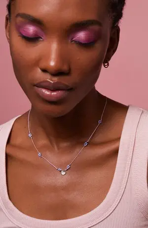 Estée Lauder Miyuki Beaded Necklace With Heart Charm